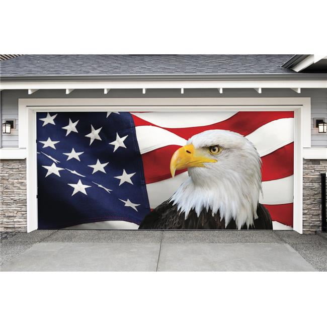 7 x 16 ft. USA Flag & Eagle Patriotic Door Mural Sign Car Garage Banner ...