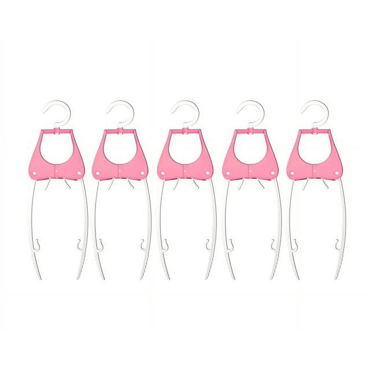 7 x 17 x 1 in. Foldable Portable Plastic Hangers for Travel, Pink ...