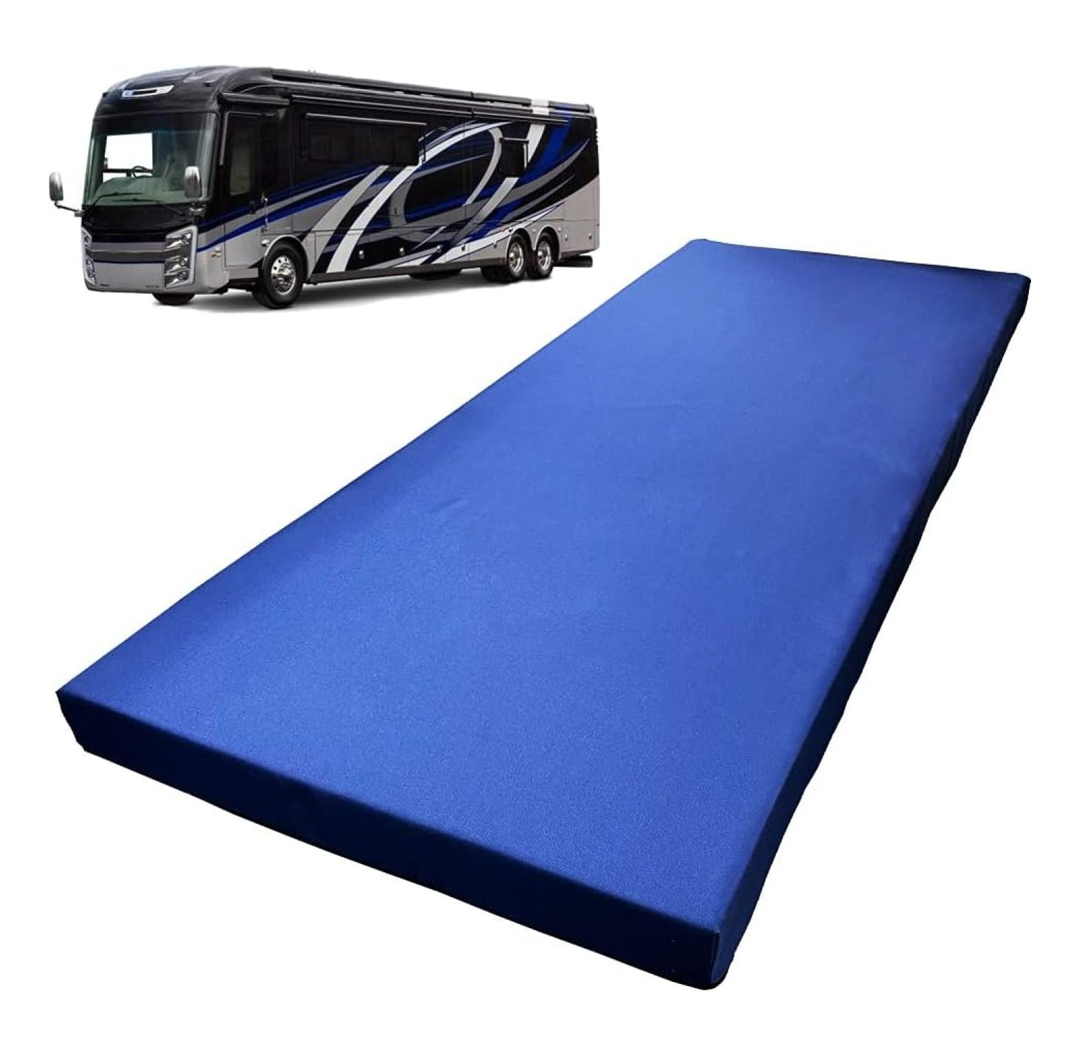 7” x 24” x 72” Water Resistant Memory Foam RV Bunk Mattress, Firm High ...