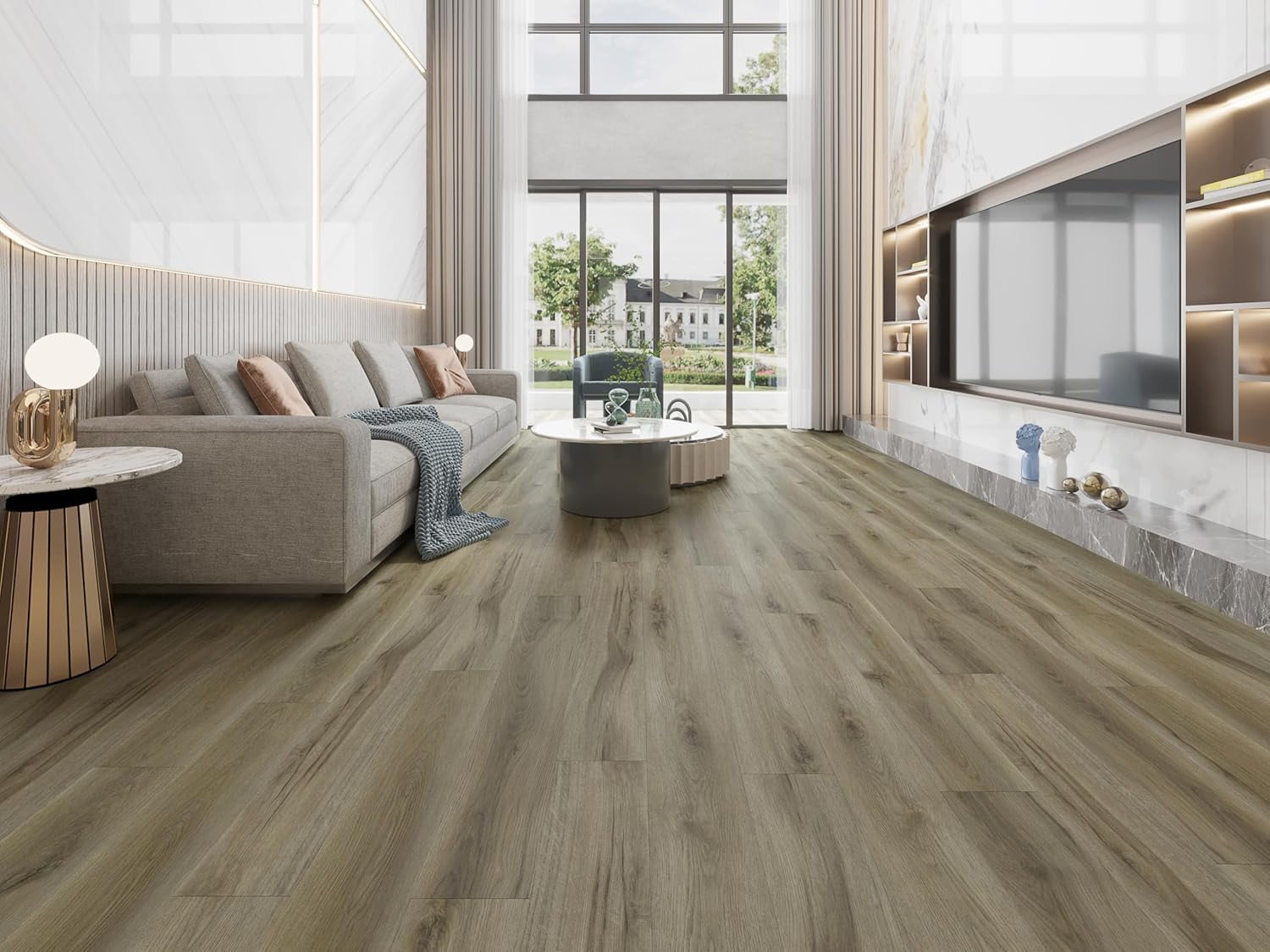 7 x 48 inch Luxury Vinyl Flooring Click Lock Floating Floor, 23.9Square Feet, Edinburgh ...