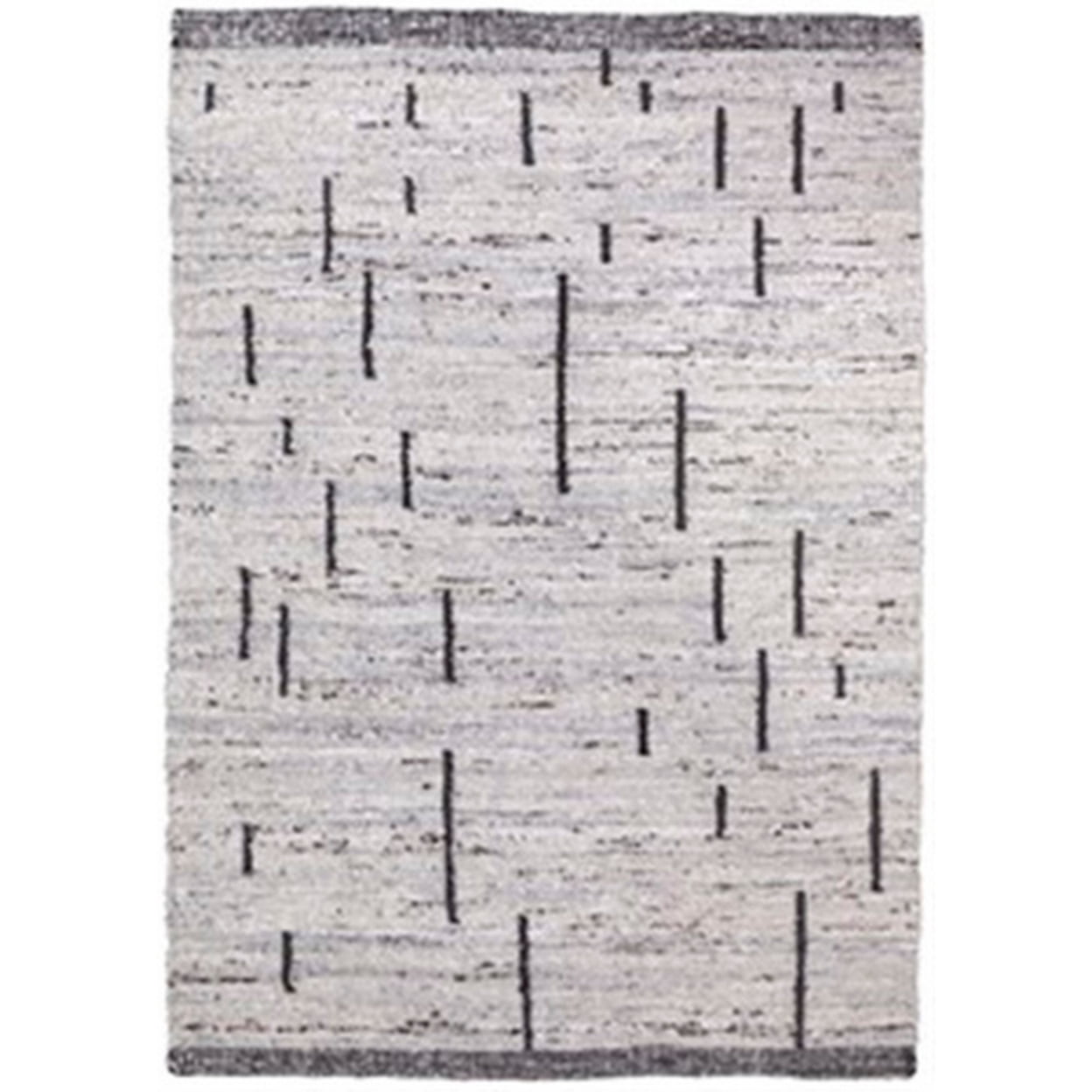 7 x 5 Modern Area Rug Minimalist Line Pattern Soft Fabric Black Cream ...