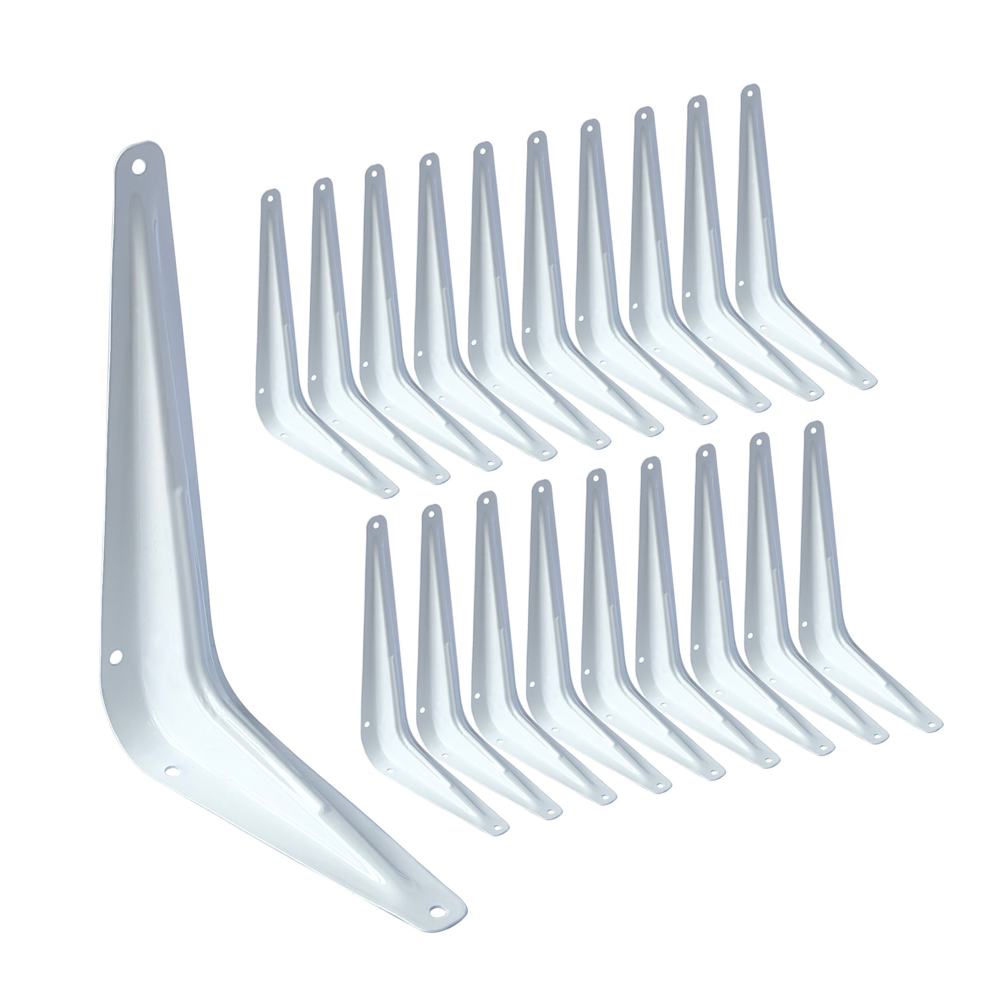 Dynaforge 20 Pack White Shelf Bracket 7x5 in. Heavy Duty Dual Rib ...