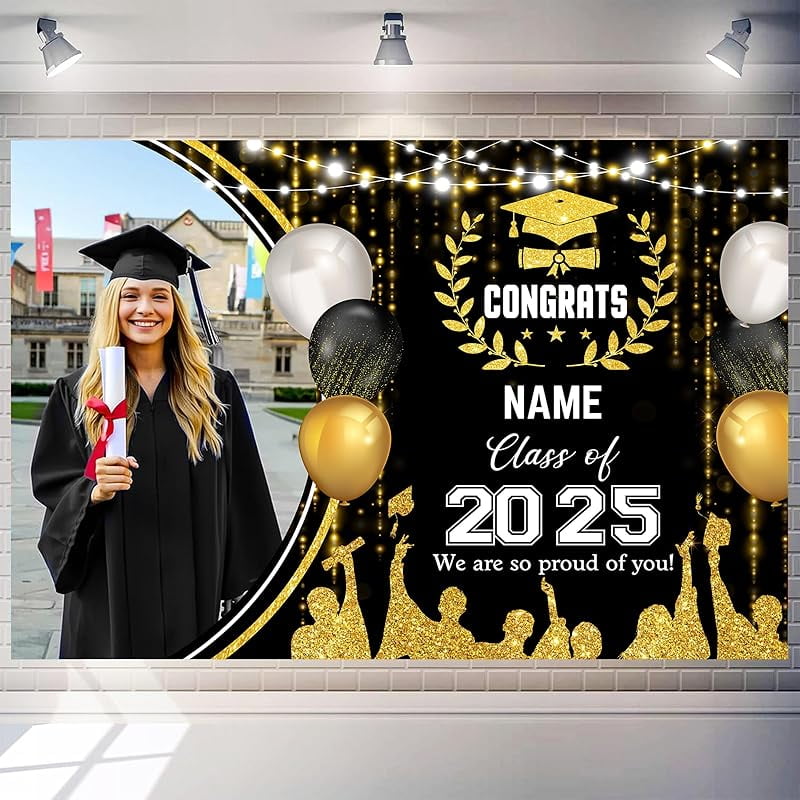7 x 5 ft Custom Graduation Backdrop 2025 Congrats Grad Background Class ...