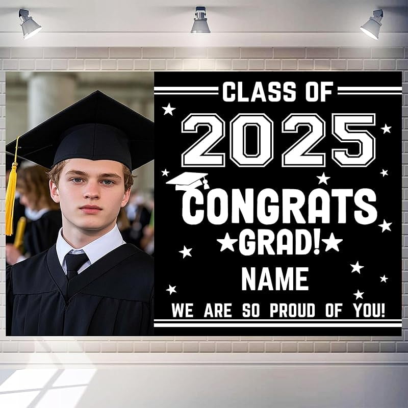 7 x 5 ft Custom Graduation Backdrop 2025 Congrats Grad Background Class ...
