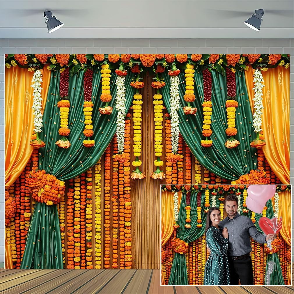 7 x 5 ft India Pooja Happy Diwali Photography Backdrop Puja Ganpati ...