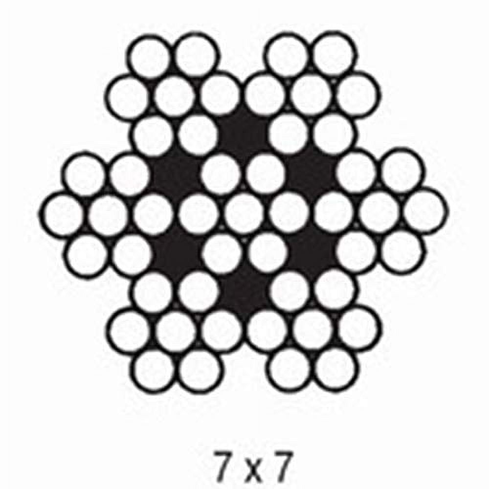 7 x 7 Galvanized Aircraft Cable Wire Rope 1/16" 1000 ft with Cable ...