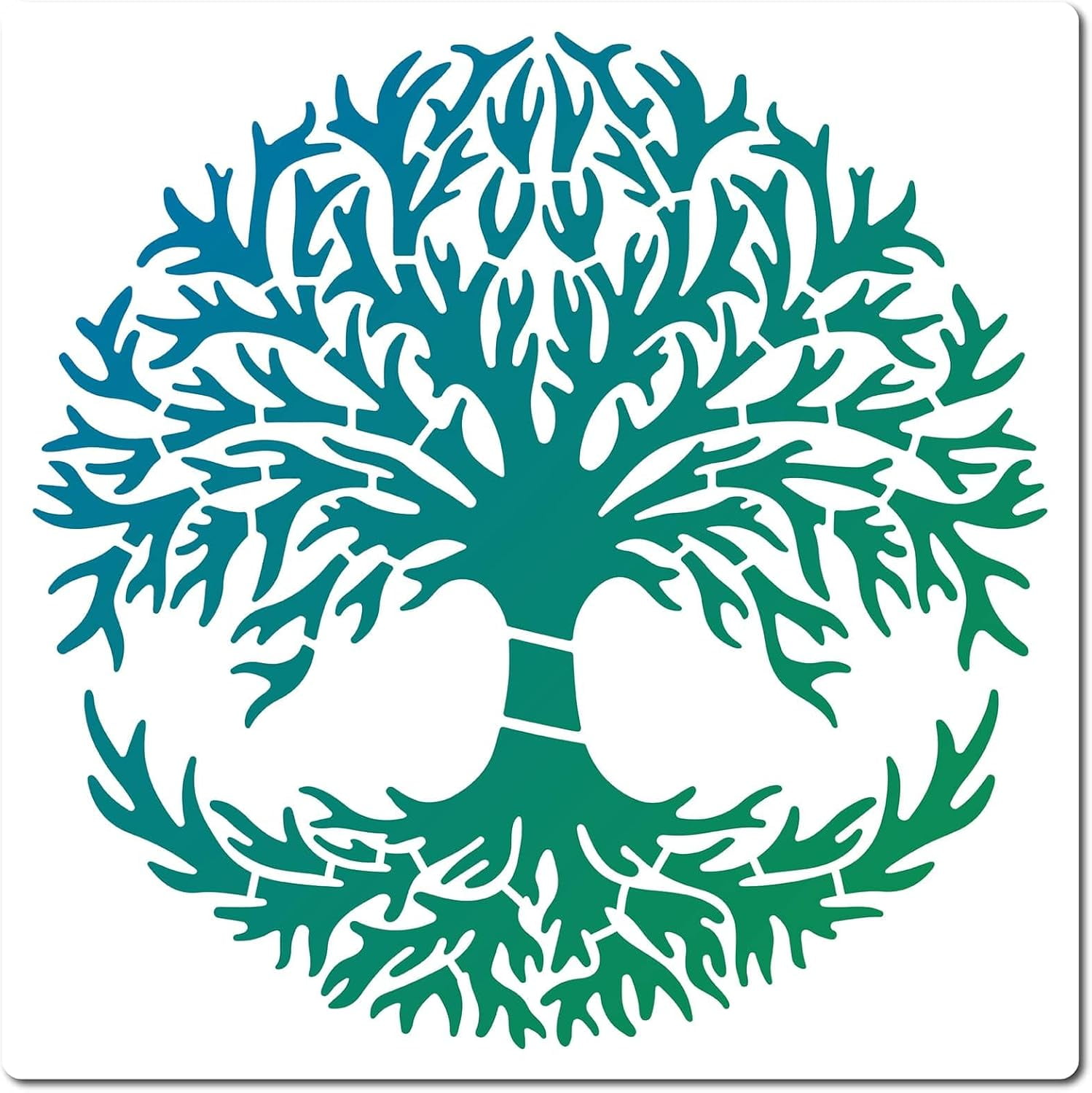 7 x 7 Tree Root Stencil Tree of Life Hollow Out Stencils Reusable Tree ...