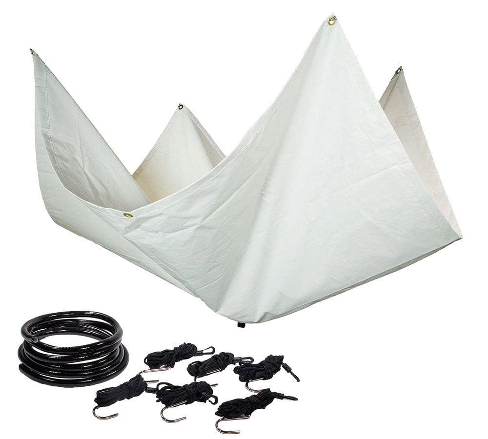 7' x 7' White Drain Tarp - Vinyl Coated Material Ceiling Roof Leak ...