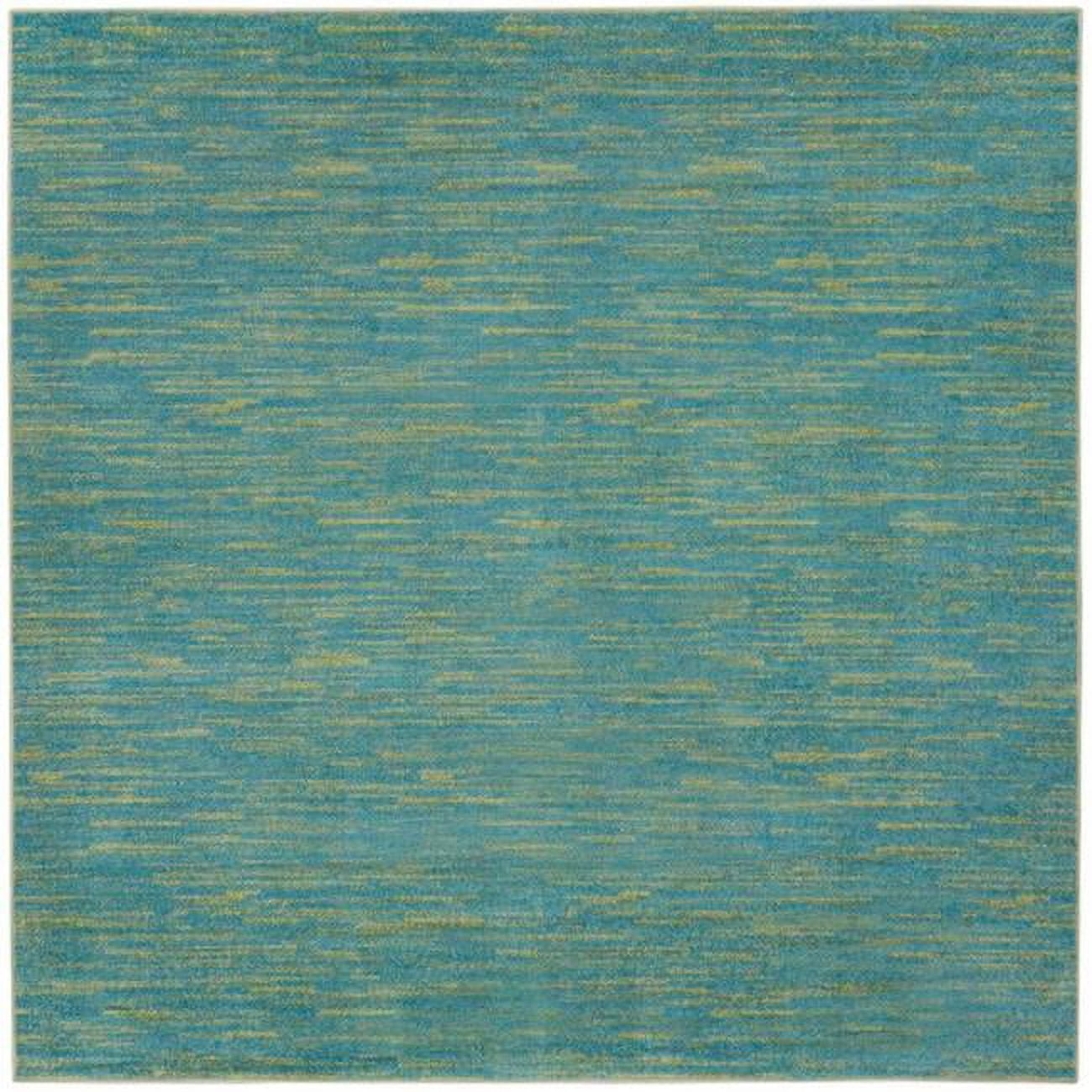 7 x 7 ft. Blue & Green Striped Non Skid Indoor & Outdoor Square Area ...