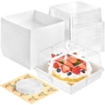 7 x 7 x 4 Inches White Paper Cake Boxes with Clear Lids, 20 Pack Square ...