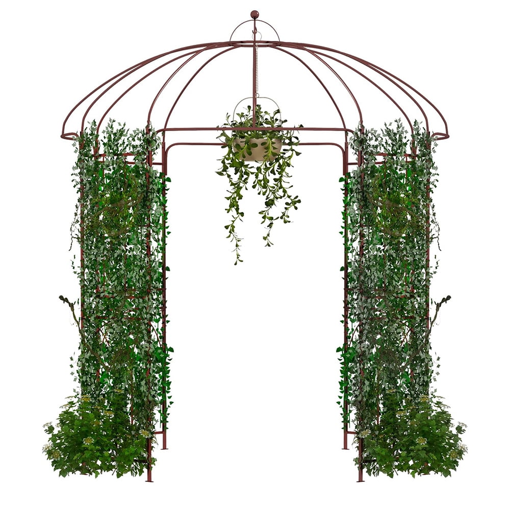 7" x 8.4" Birdcage Shape Garden Arbor, Heavy Duty Metal Gazebo Pergola ...