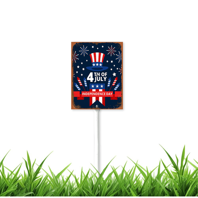 7 x 8.8 inch 4th of July Yard Signs with Stakes，4th of July Decorations ...