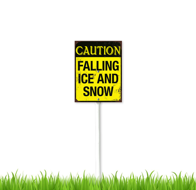 7 x 8.8 inch Caution Falling Ice And Snow Sign with Stake,Decorative ...