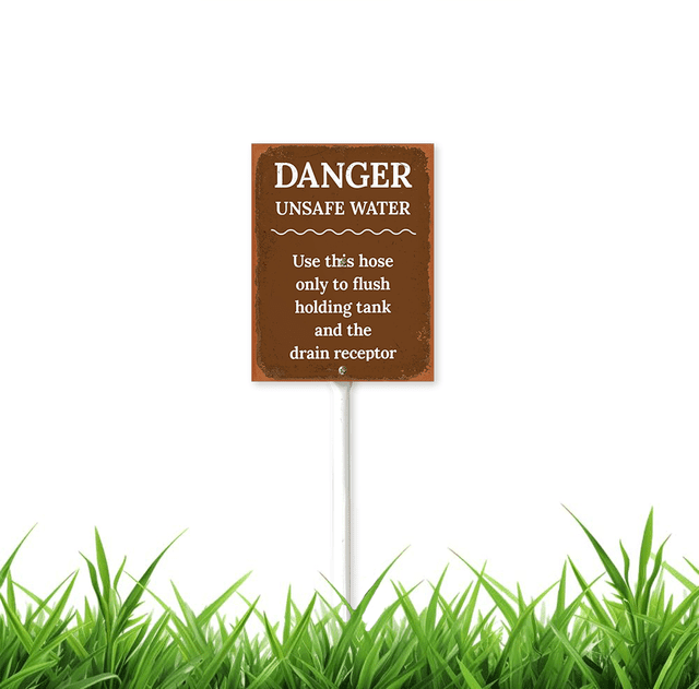 7 x 8.8 inch Danger Unsafe Water Use This Hose Only To Flush Holding ...