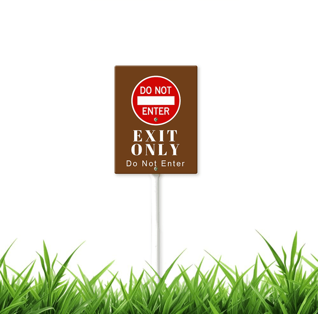 7 x 8.8 inch Do Not Enter Exit Only Yard Sign for Pathway, Driveway or ...