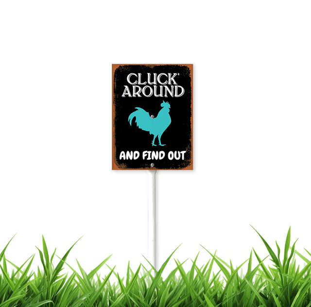 7 x 8.8 inch Funny Chicken Cluck Around and Find Out Yard Sign With ...