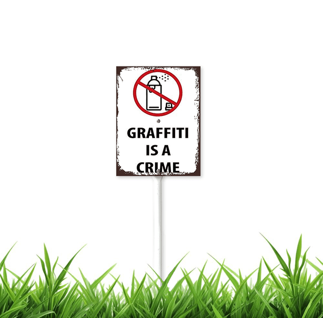 7 x 8.8 inch Graffiti is A Crime Yard Sign With Stakes Outdoor Lawn ...