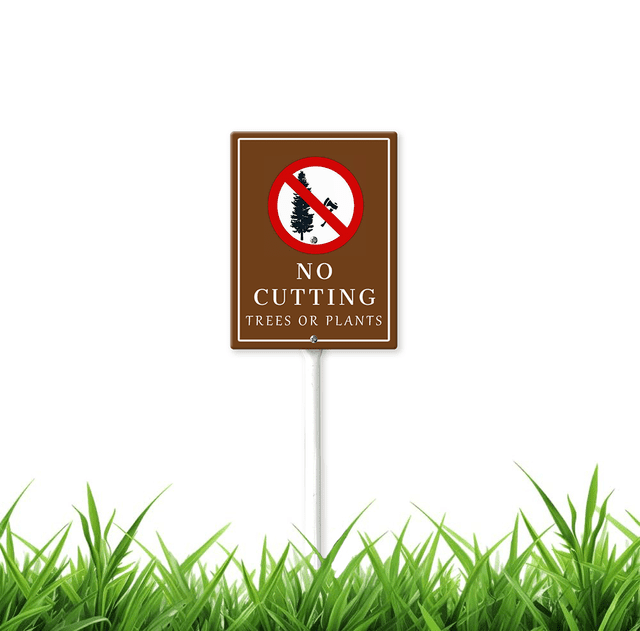 7 x 8.8 inch No Cutting Trees Or Plants Yard Sign for Pathway, Driveway ...