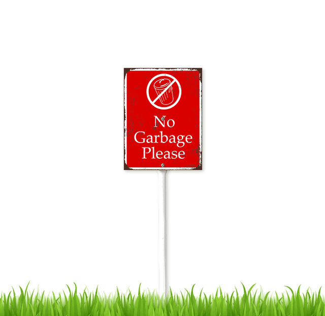 7 x 8.8 inch No Garbage Please Sign with Stake,Decorative Plant Stake ...