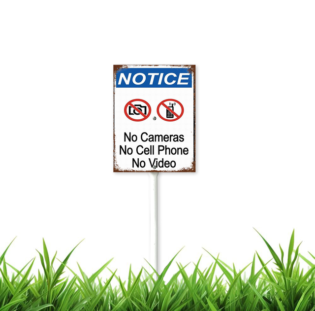 7 x 8.8 inch Notice No Cameras No Cell Phone No Video Security Yard ...