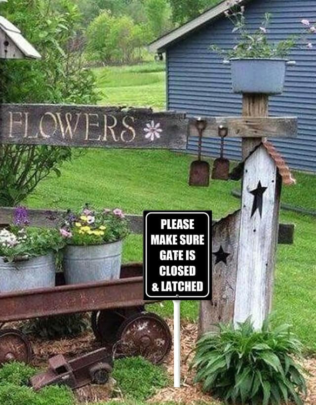 7 x 8.8 inch Please Make Sure Gate Is Closed And Latched Yard Sign With Stakes Outdoor Lawn Yard ...