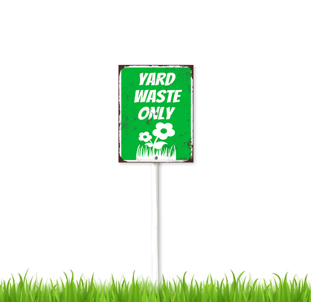 7 x 8.8 inch Yard Waste Only Sign with Stake,Decorative Plant Stake ...