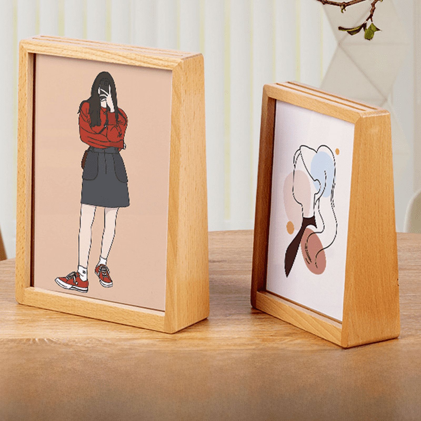 7" x 8" Rustic Picture frame,Solid Wood Base photo frame,Clear Acrylic ...