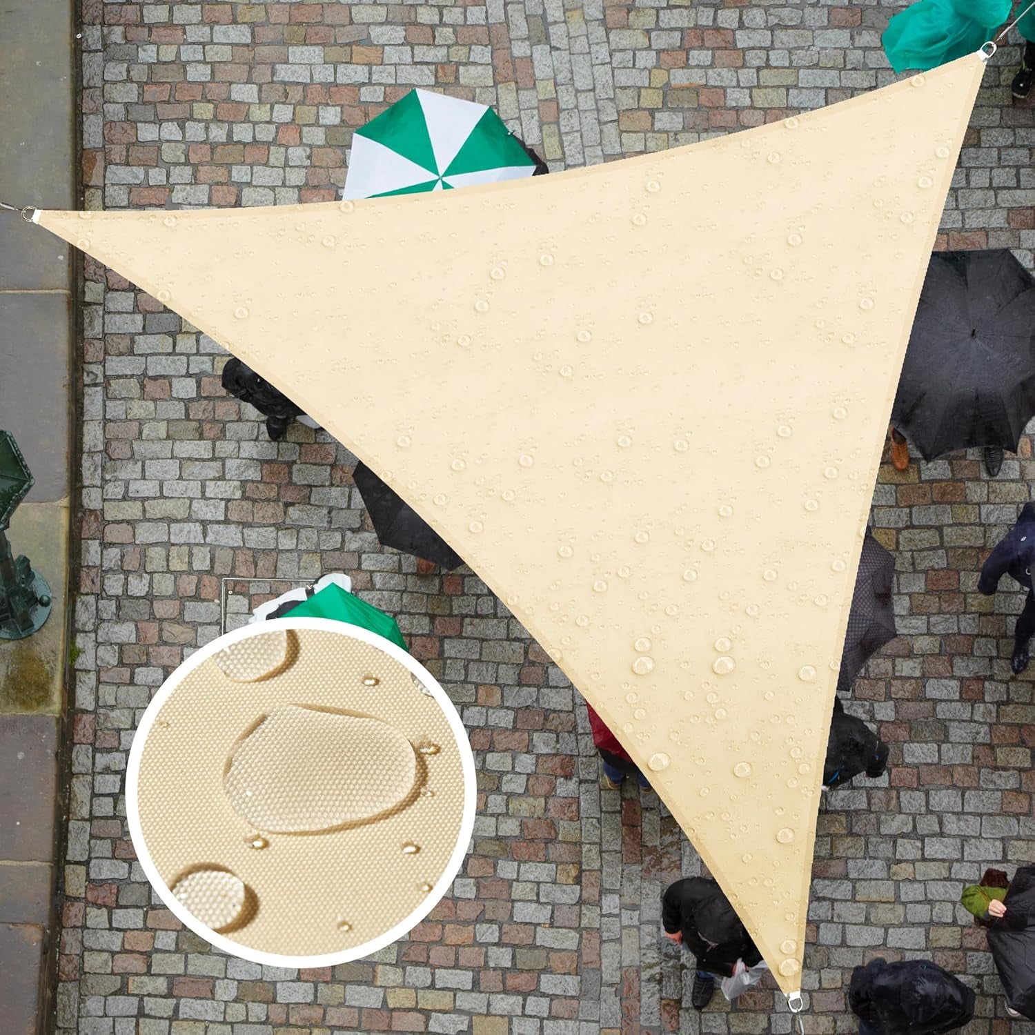**7' x 8' x 10.6' custom size beige tadt12 triangle waterproof sun ... **7' x 8' x 10.6' custom size beige tadt12 triangle waterproof sun ...