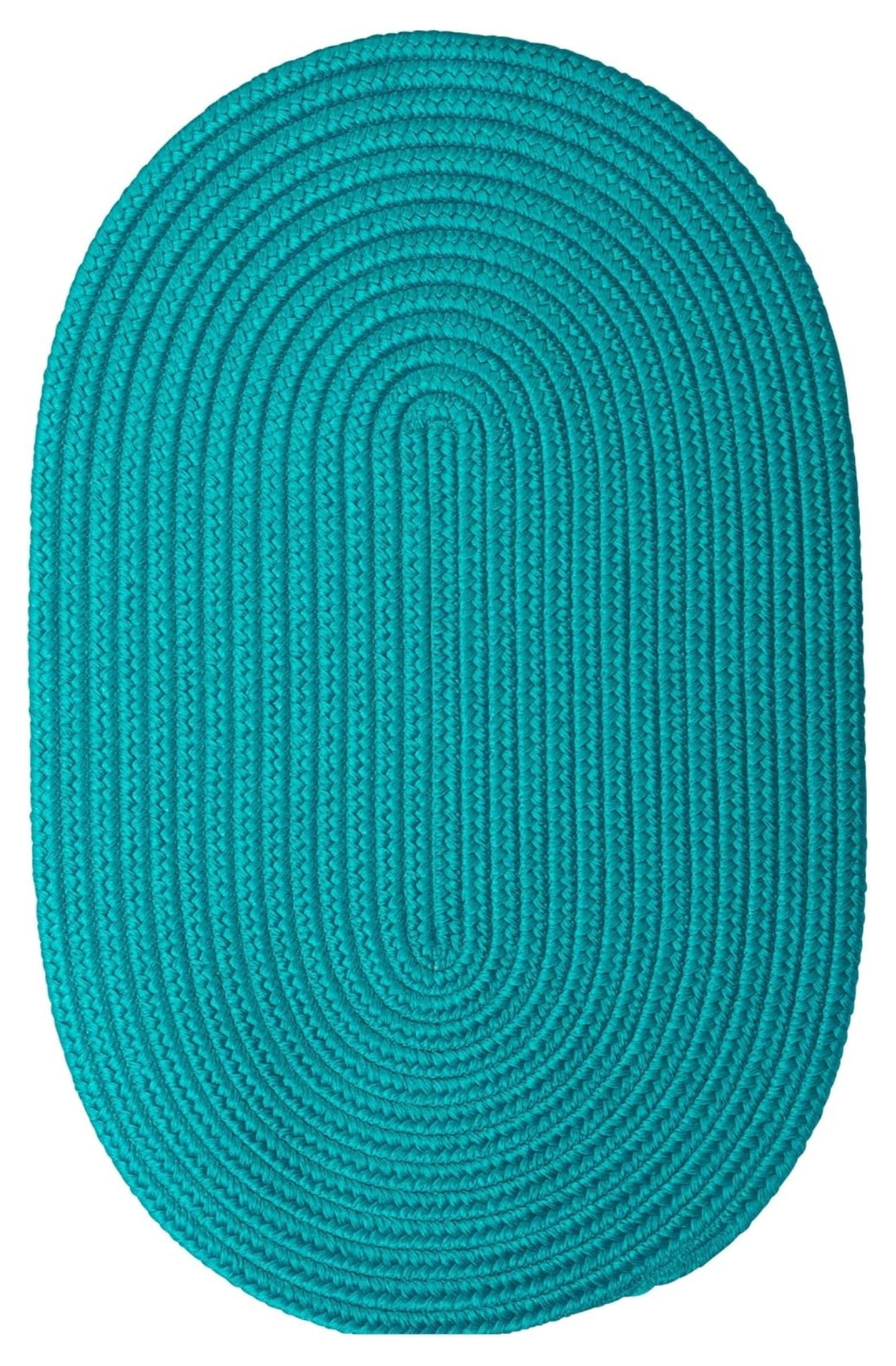 7 x 9 Feet Turquoise Outdoor Rug Colorful Flat Braid Polypropylene Rug ...