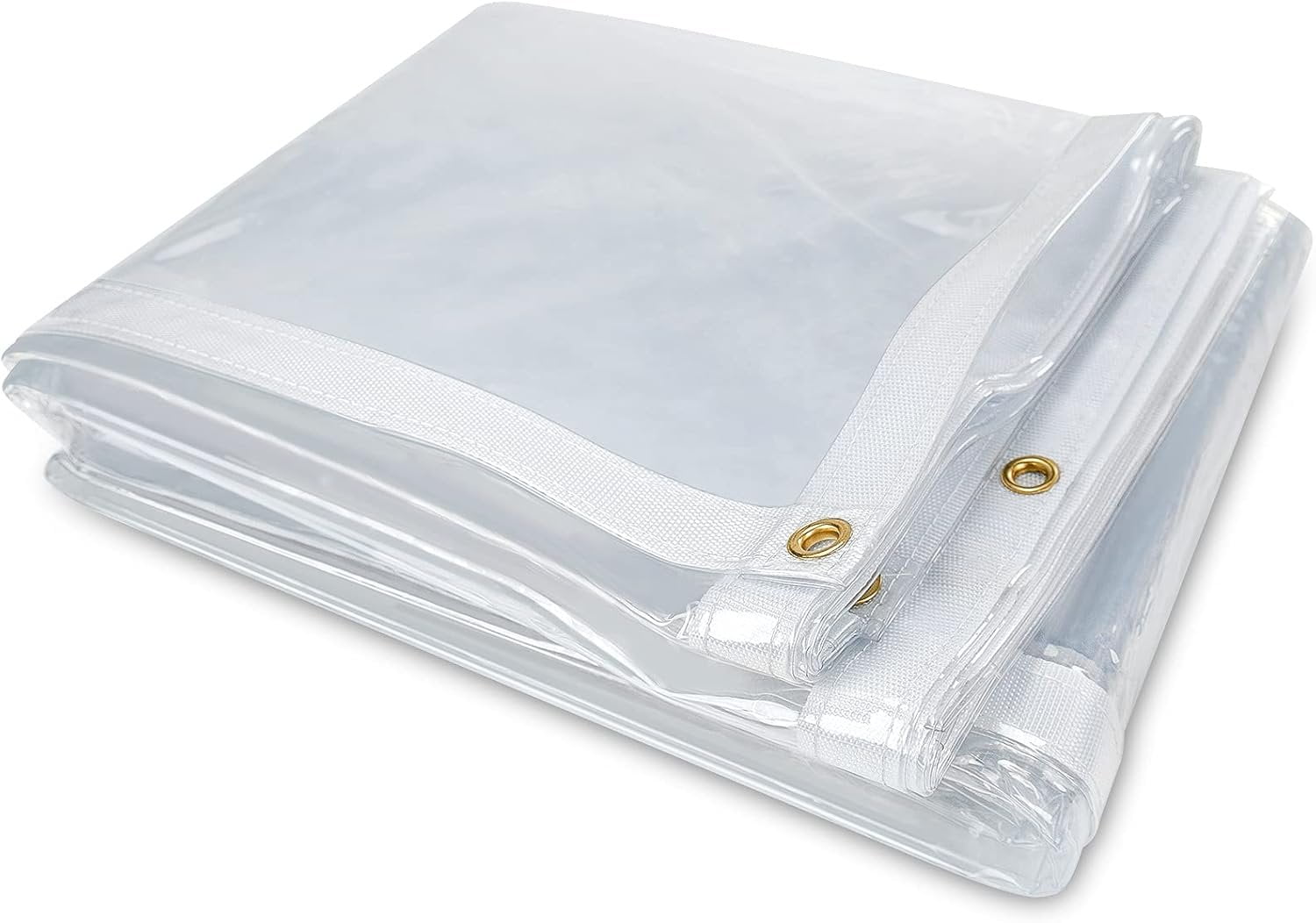 7 x 9FT Outdoor Clear Tarp Curtain Wind-Proof 24 Mil Transparent Tarp ...