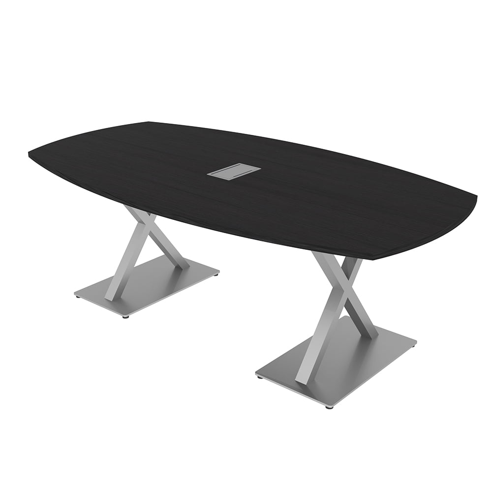 7'x4' Arc Boat Conference Table with X Bases Data And Electric Module ...