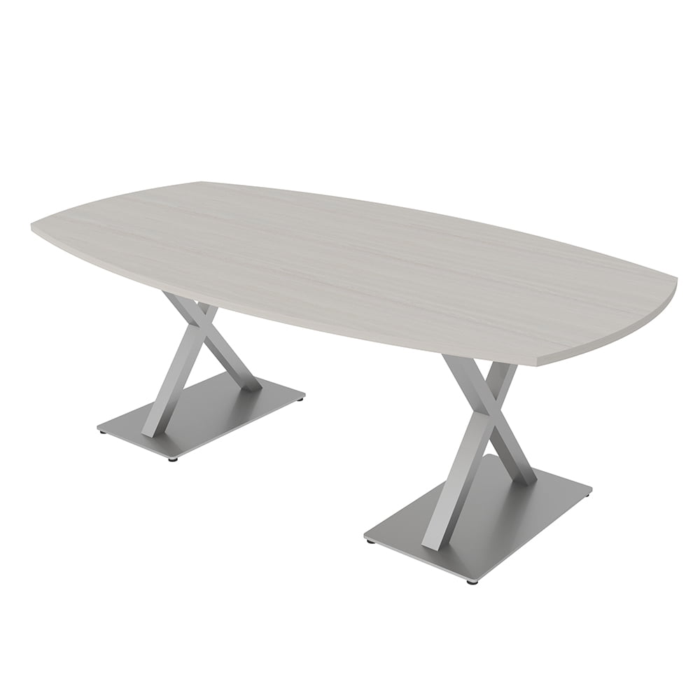 7'x4' Arc Boat Conference Table with X Bases Data And Electric Module ...