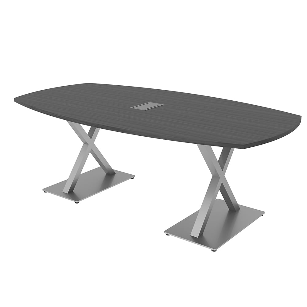7'x4' Arc Boat Conference Table with X Bases Data And Electric Module ...