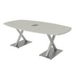 7X4 Racetrack Shaped Conference Table Power And Data X Shaped Bases ...