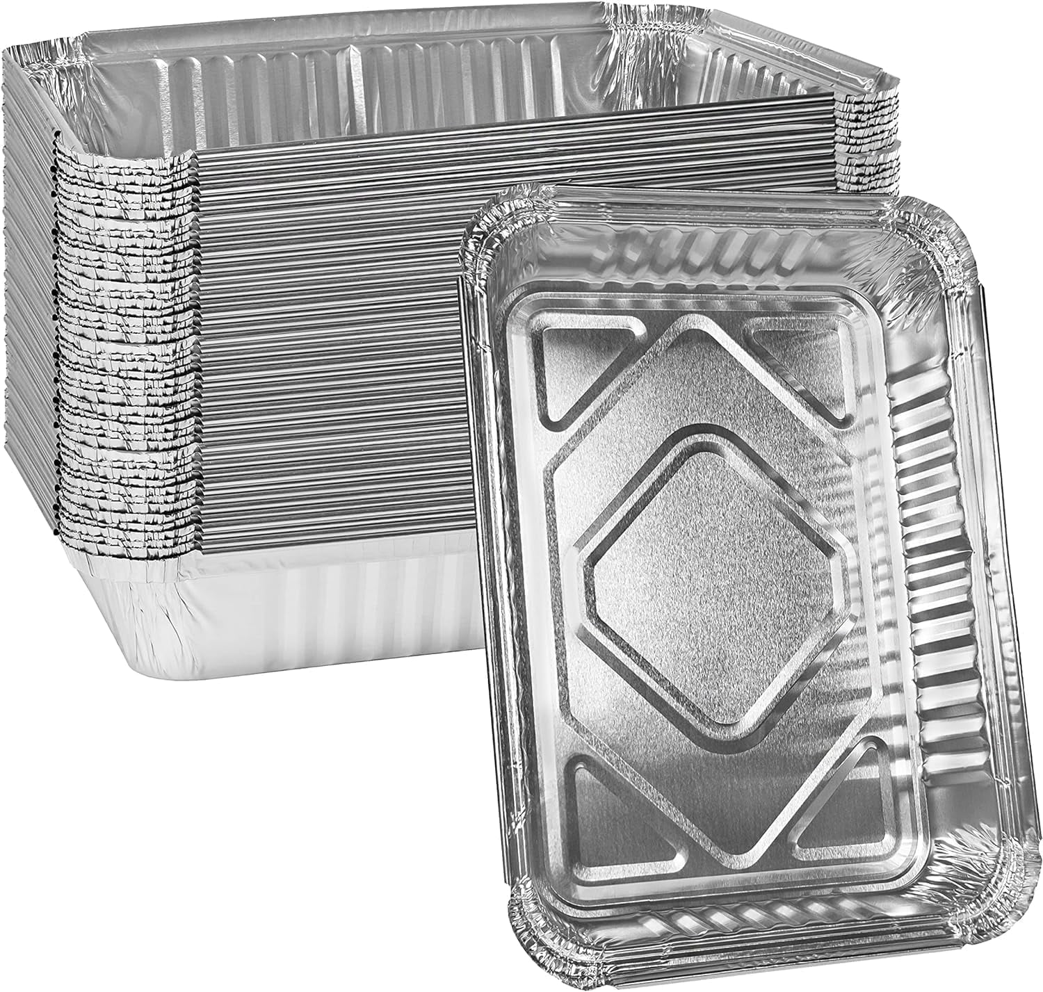 7‘’x5‘’ Premium Aluminum Pans 50-Pack for Disposable Aluminum Foil Pans ...