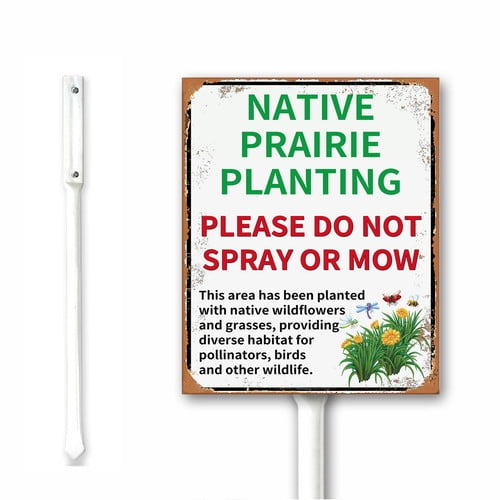 7"x8.8" Vintage Native Prairie Planting Metal Sign, Native Plant Sign ...
