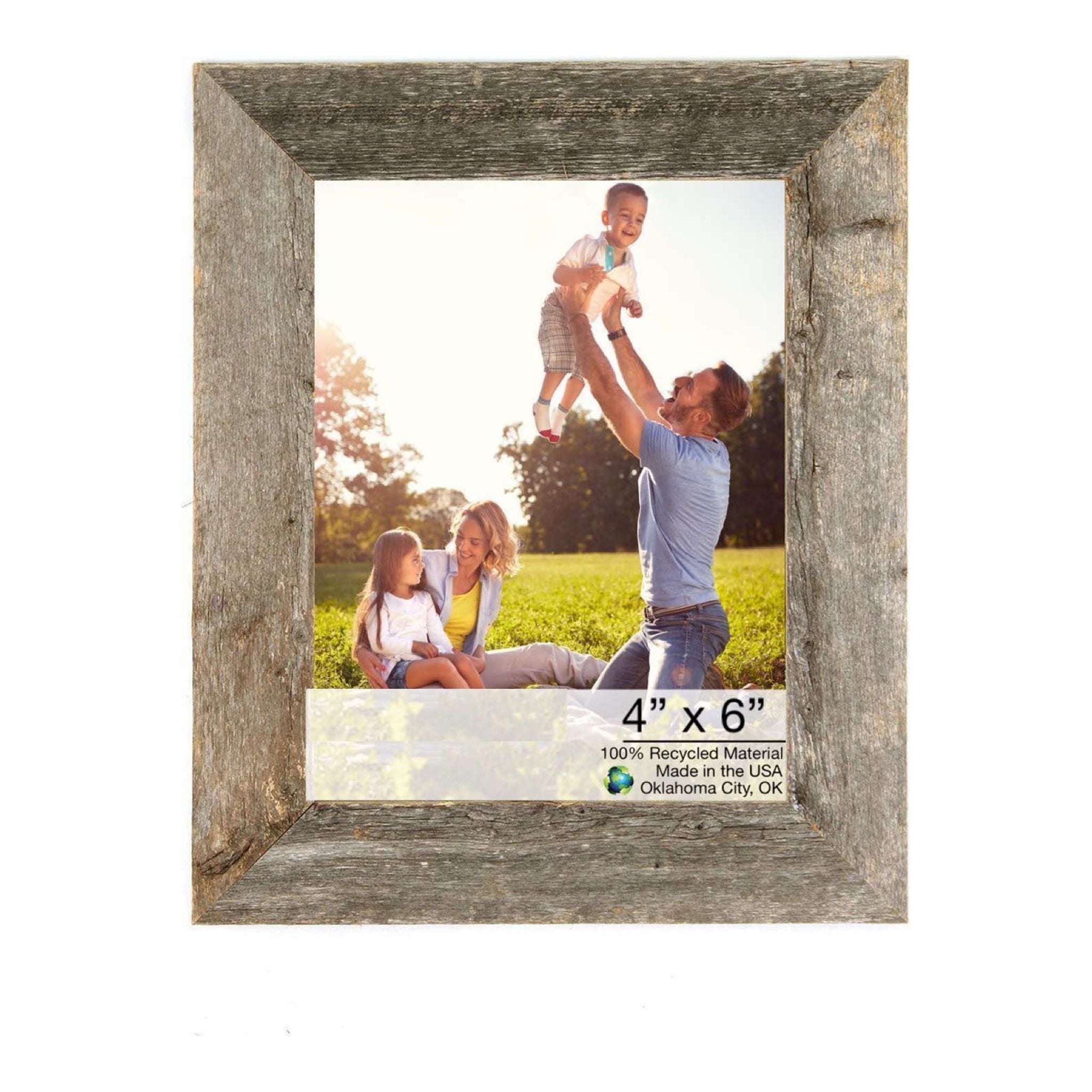 7"x8" Natural Weathered Grey Picture Frame with Easel Backs - Walmart.com