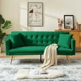 MYINDA Mid Century Velvet Adjustable Position Convertable Sofa with ...