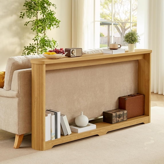 70.1'' Extended Console Table Narrow Curved Sofa Table for Living Room ...