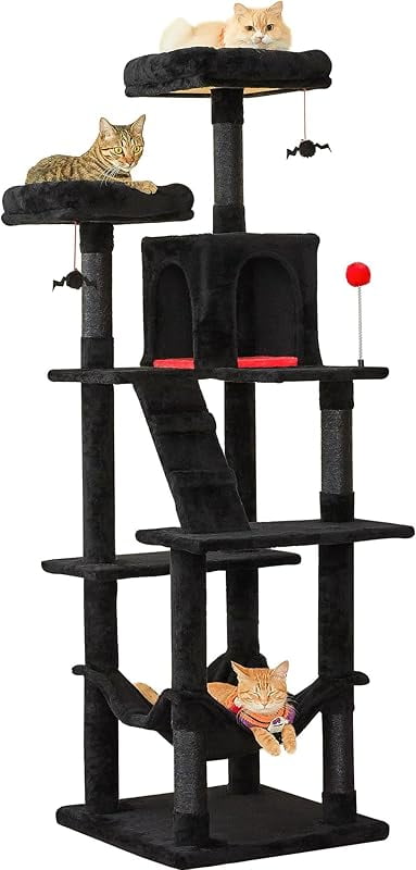 70.1-Inch Large Cat Tree, Multi-Level Tall Cat Tower for Indoor Cats ...