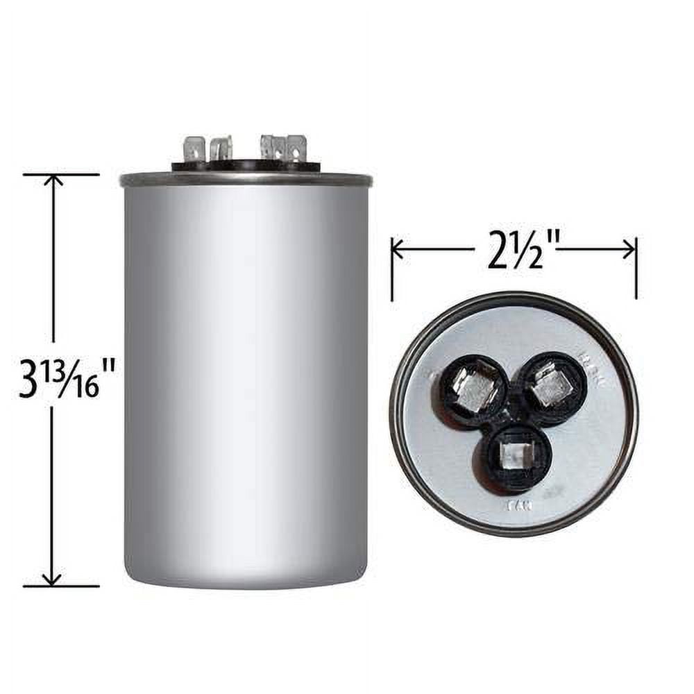 70 + 10 x 370/440 VAC Round Dual Run Capacitor by JARD # 12869 ...