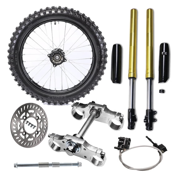 70/100-17 Dirt Bike Front Wheel Tire and Rim Disc Brake Rotor Hydraulic ...