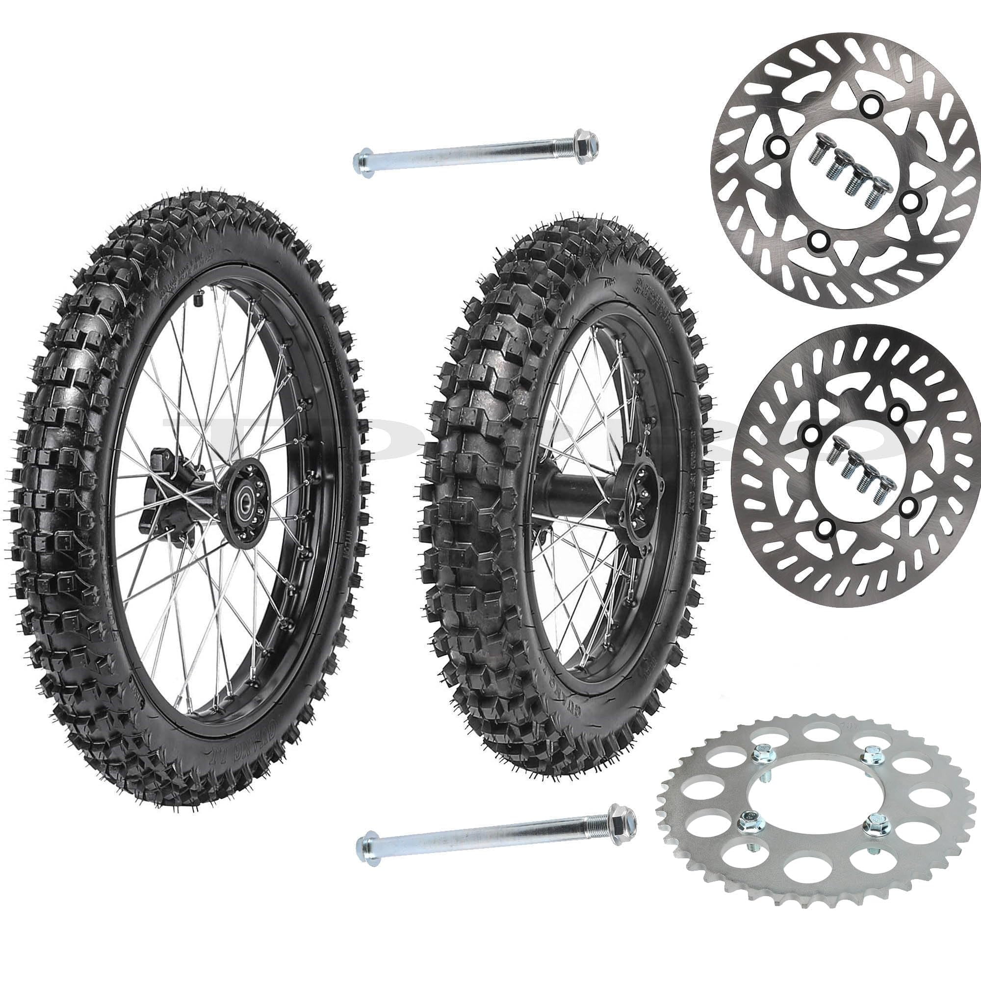 70/100-17 Front + 90/100-14 Rear Wheels Tires and Rim Inner Tube with ...