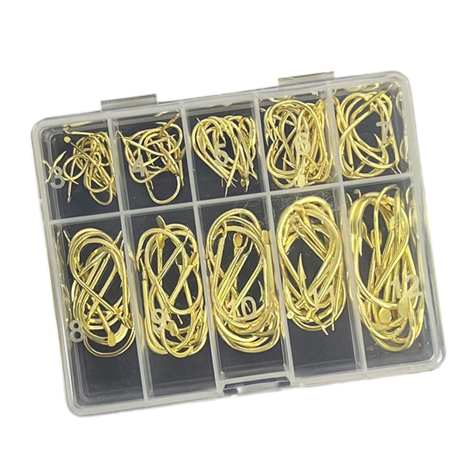 70/100pcs Saltwater Freshwater Barbed Fishing Hook Carbon Steel Eyed ...