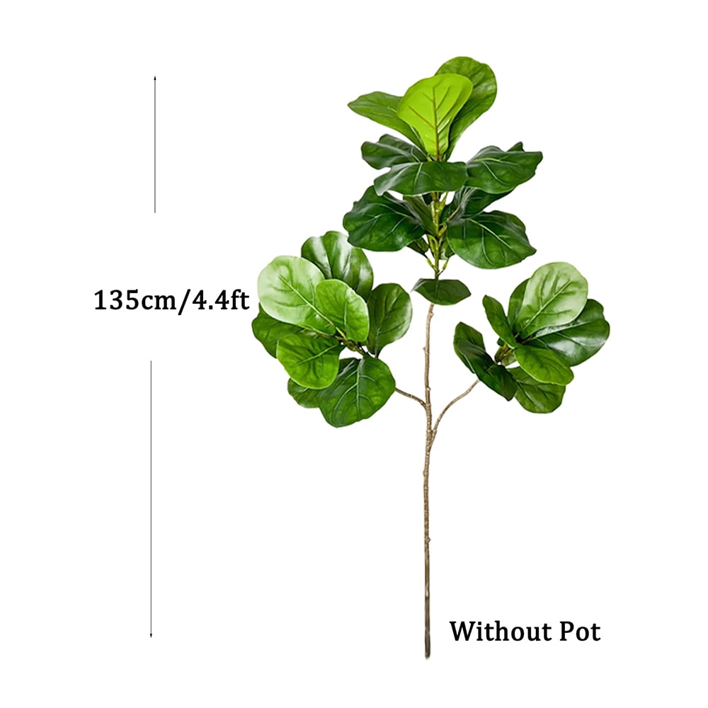 70-135cm Large Artificial Ficus Tree Fake Rubber Plants Branch Plastic Fiddle Leaves for Home ...