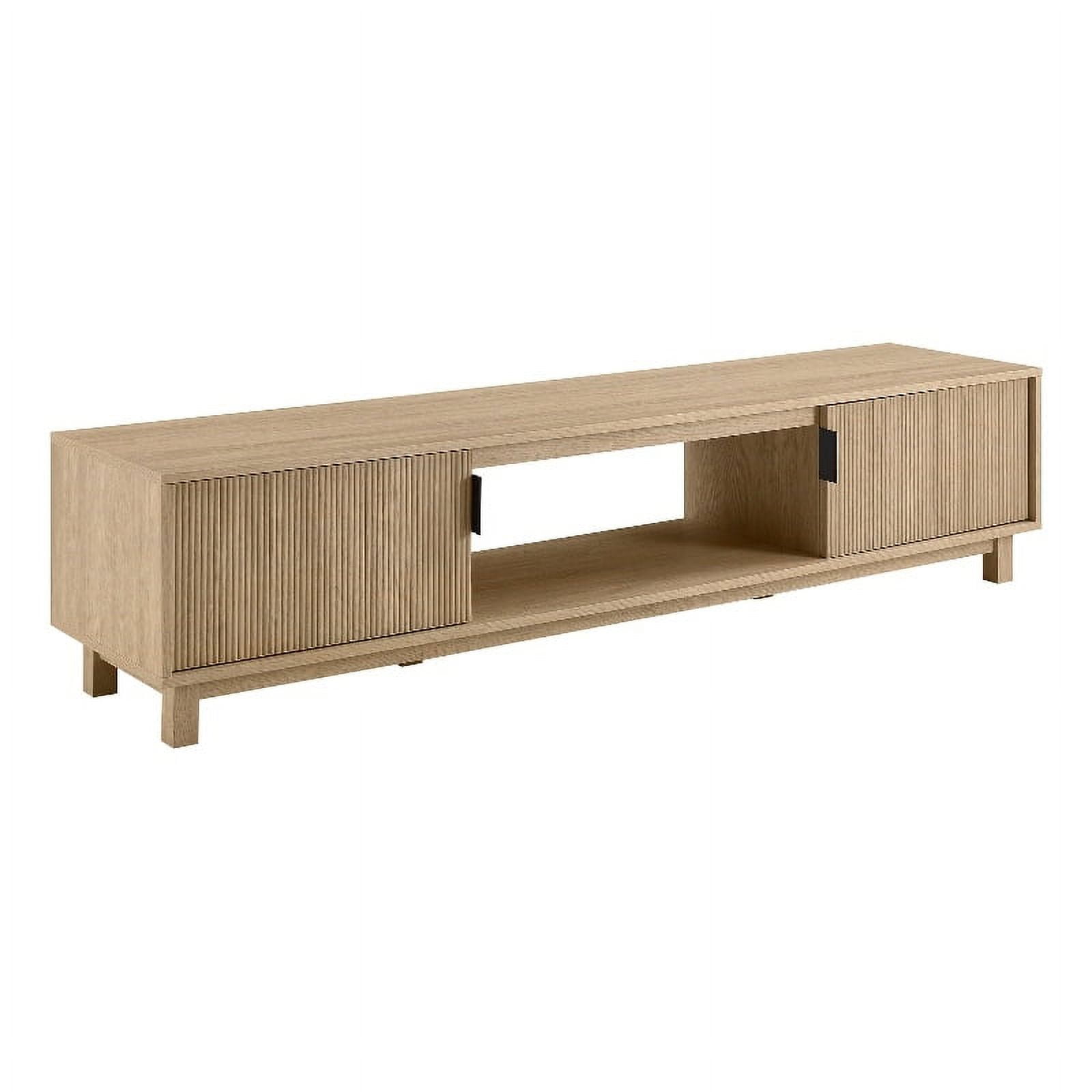 70" 2 Door Wood TV Stand with Reeded Fronts - Coastal Oak - Walmart.com