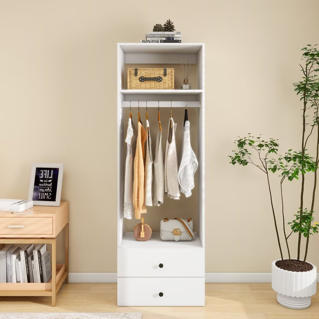 70.2"H VivaVista Wooden Modular Closet Organizer:Modern Open Wardrobe ...