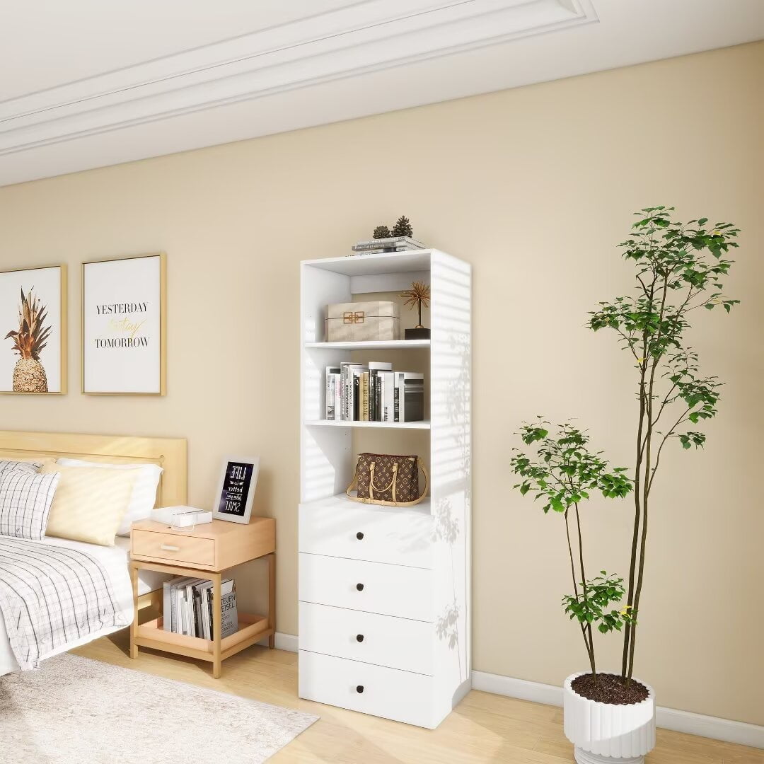 70.2"H VivaVista Wooden Modular Closet Organizer:Modern Open Wardrobe ...