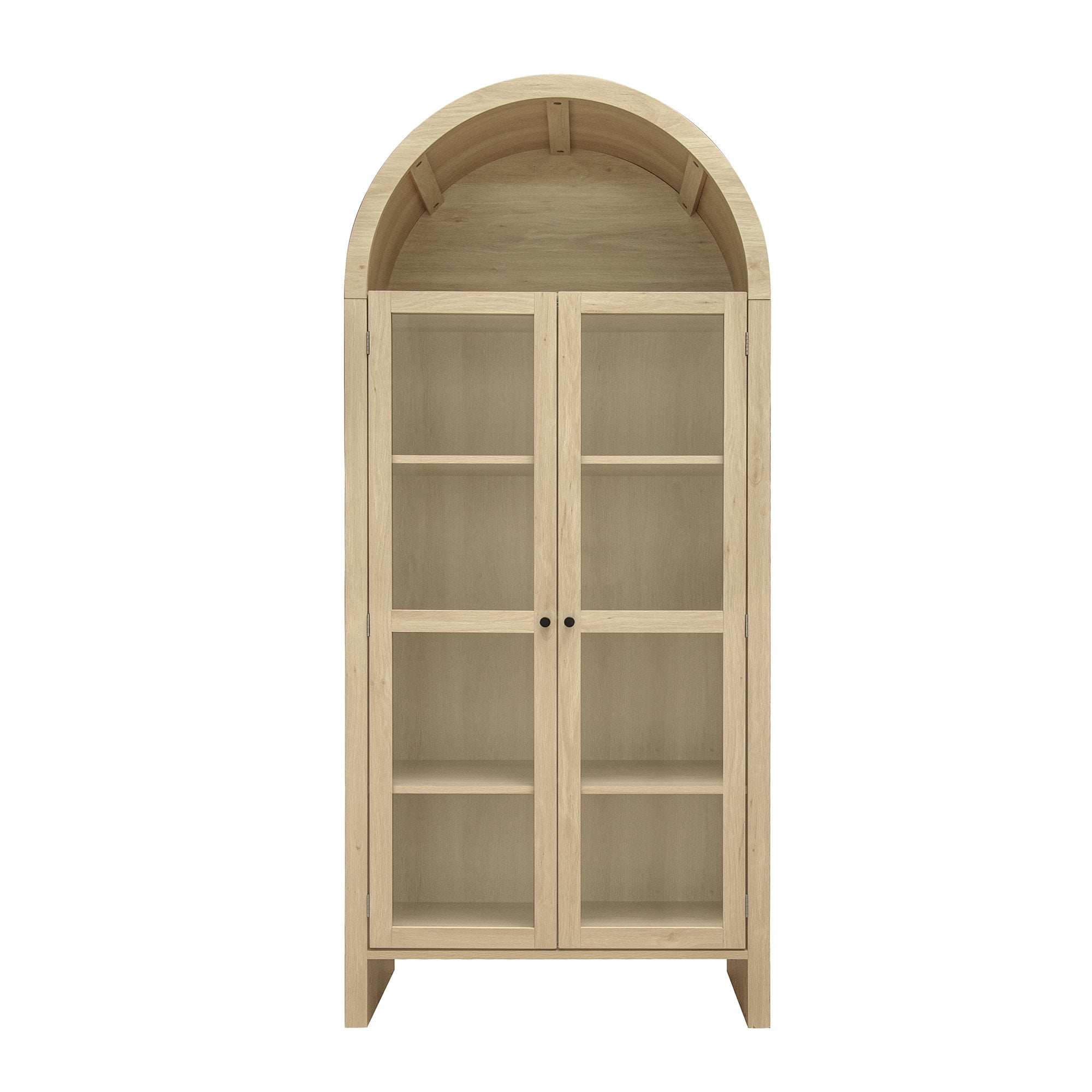 70.28" Tall Arched Kitchen Pantry, Modern Farmhouse Wood Kitchen ...