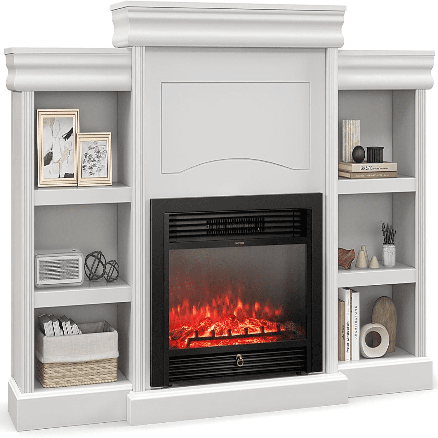 70" Electric Fireplace TV Stand - 1500W Electric Fireplace Inserts with ...